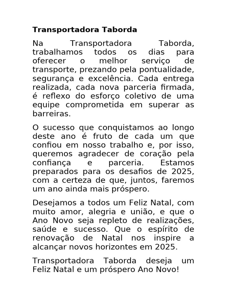 Transportadora Taborda | PDF