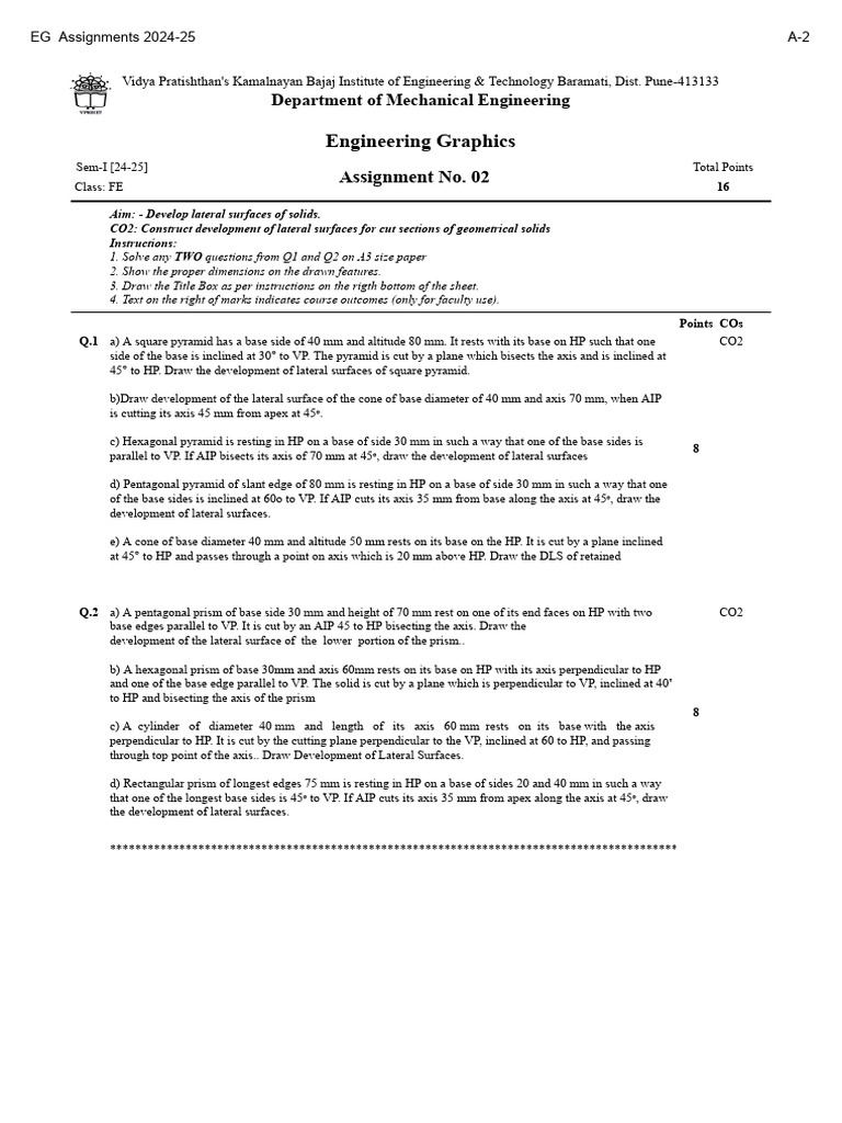 EG Assignment No -02 | PDF | Perpendicular | Elementary Geometry EG Assignment No -02 | PDF | Perpendicular | Elementary Geometry