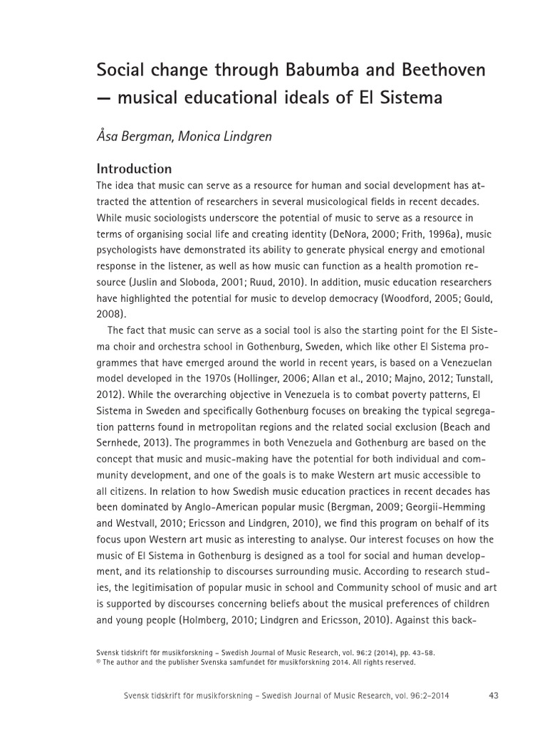 Social Change Through Babumba and Beethoven | PDF | Orchestras | Michel ...