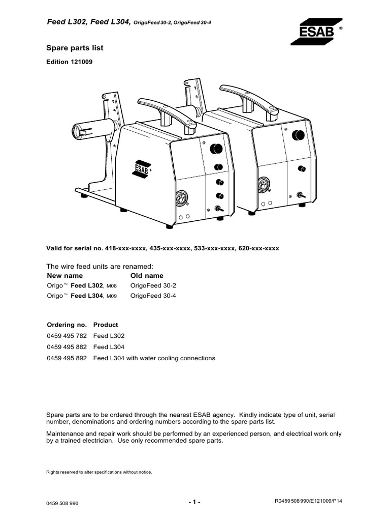 L304 Spare Part | PDF
