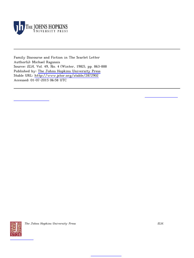 Family Discourse and Fiction in The Scarlet Letter | PDF | The Scarlet ...