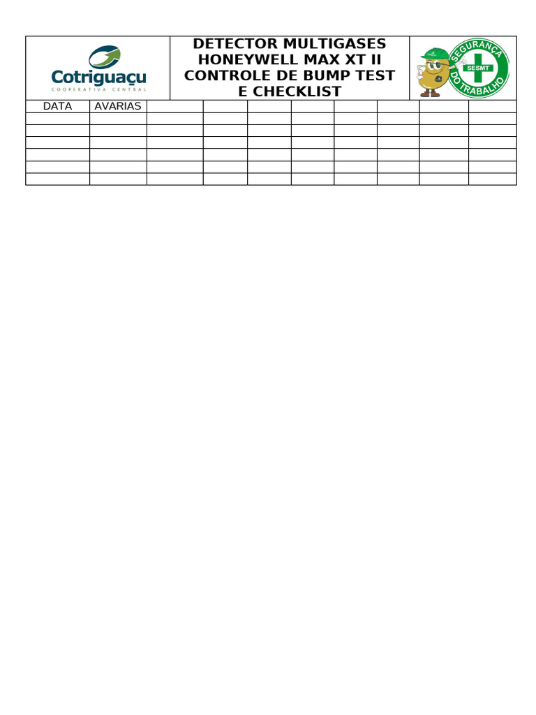 Detector Multigases Bump Test | PDF