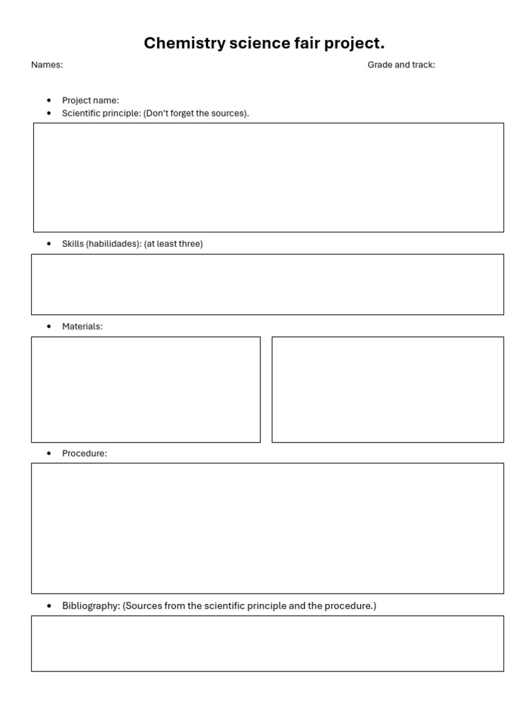 Chemistry Science Fair Project - Template | PDF