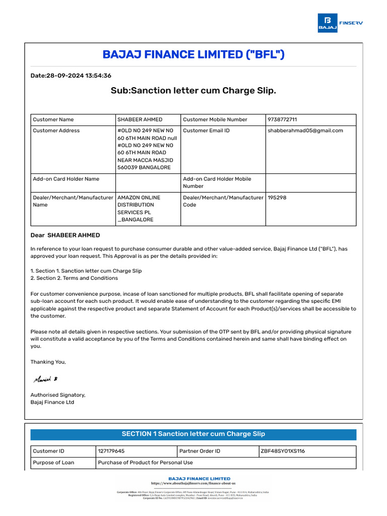 CS427263327285 Charge Slip Document | PDF | Loans | Interest