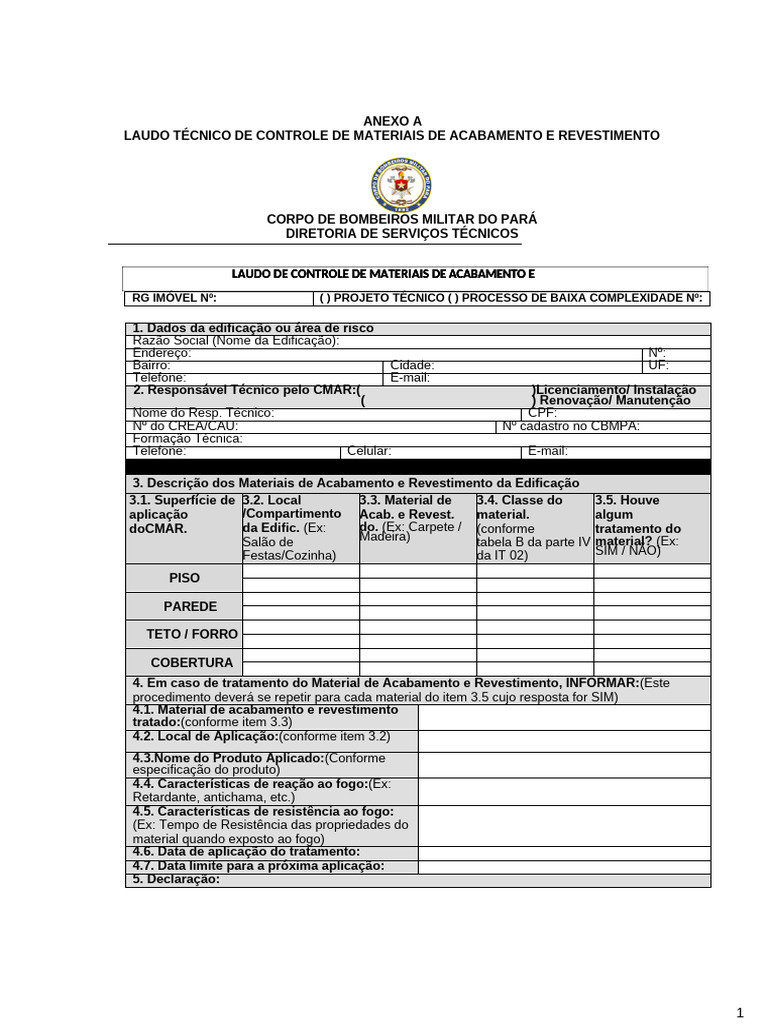 Modelo Laudo CMAR PA | PDF