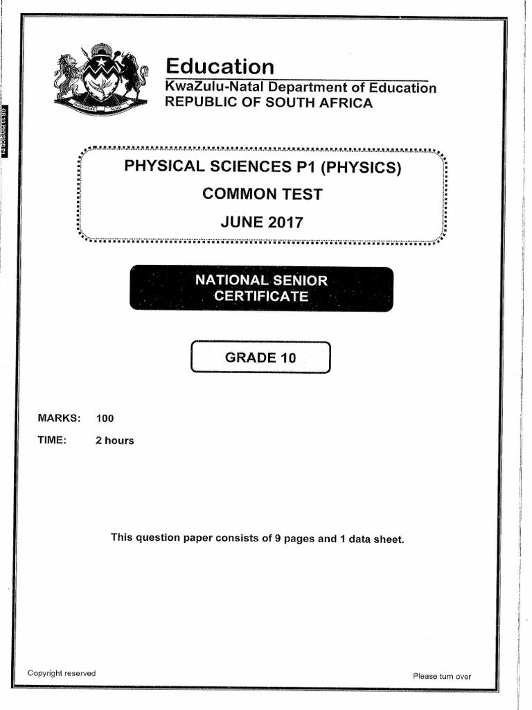 June Phy P1 QP Memo 2 | PDF