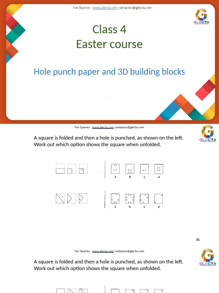 11+ - Easter Course - NVR - Class 4 - Hole Punch Paper and 3D Building Blocks - PPT | PDF