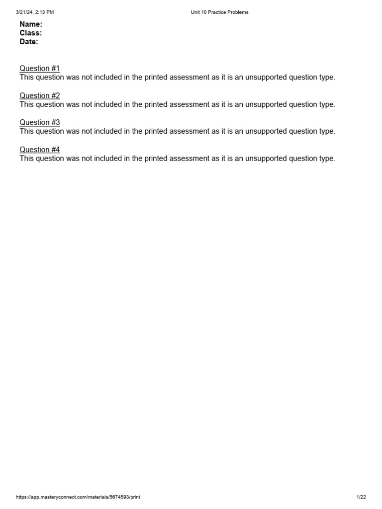 Unit 10 Practice Problems | PDF | Standard Deviation | Median