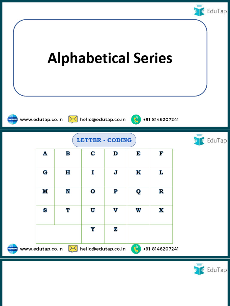 Concept Class 2 - Alphabetical Series Part 2 Lyst6627 | PDF