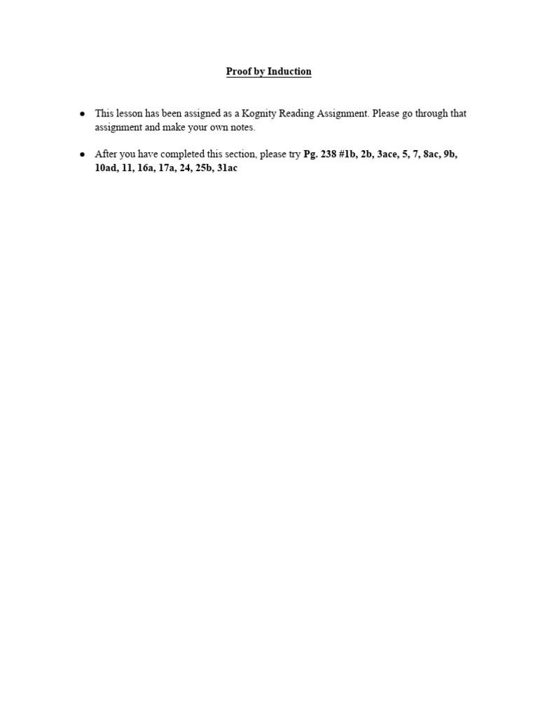 Proof by Induction | PDF