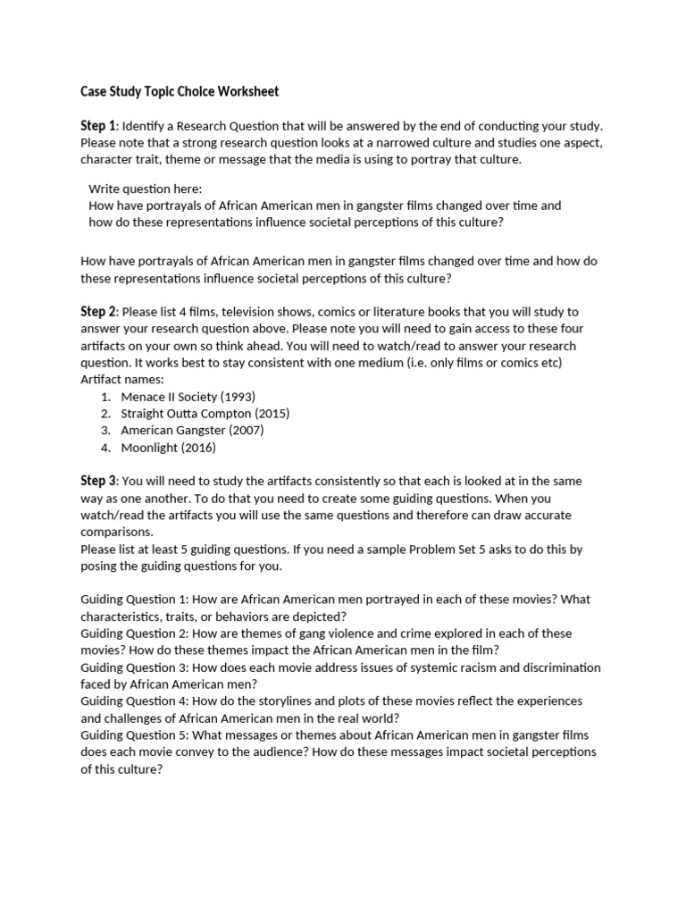 Case study worksheet (1) | PDF | Ideologies | Liberal Arts Education