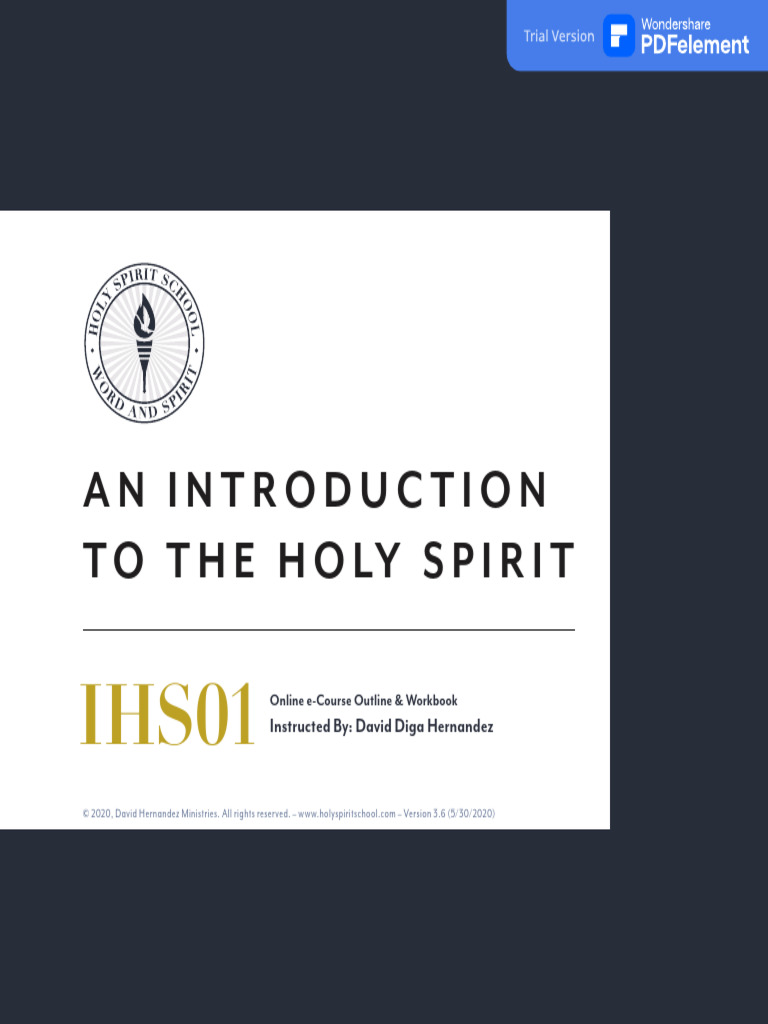 Intro To Holy Spirit | PDF | Jesus | God The Father