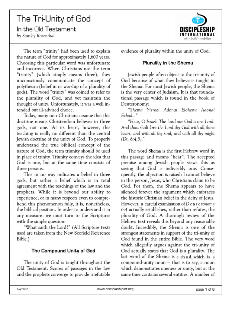 The tri-unity_of_god | PDF | Thou | Bible