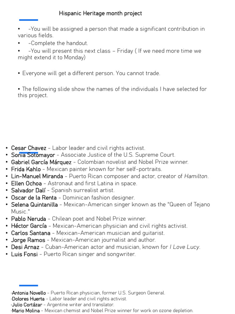 Hispanic Heritage Month Project | PDF