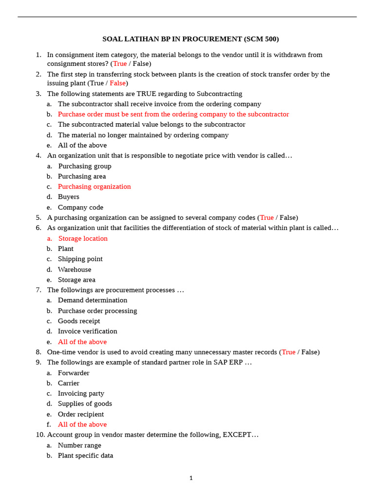 Kuis Bp in Procurement Scm 500.Docx | PDF | Invoice | Receipt
