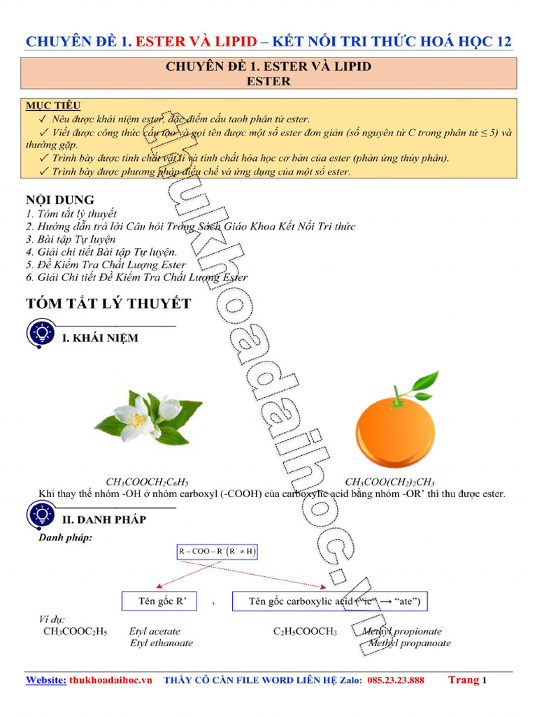 1. ESTER LY THUYET VA BAI TAP TRONG TAM-1-12 | PDF