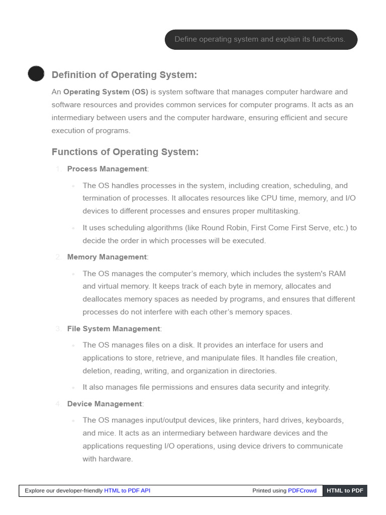 Operating Systems PYQ_Ans.html | PDF | Thread (Computing) | Kernel (Operating System)