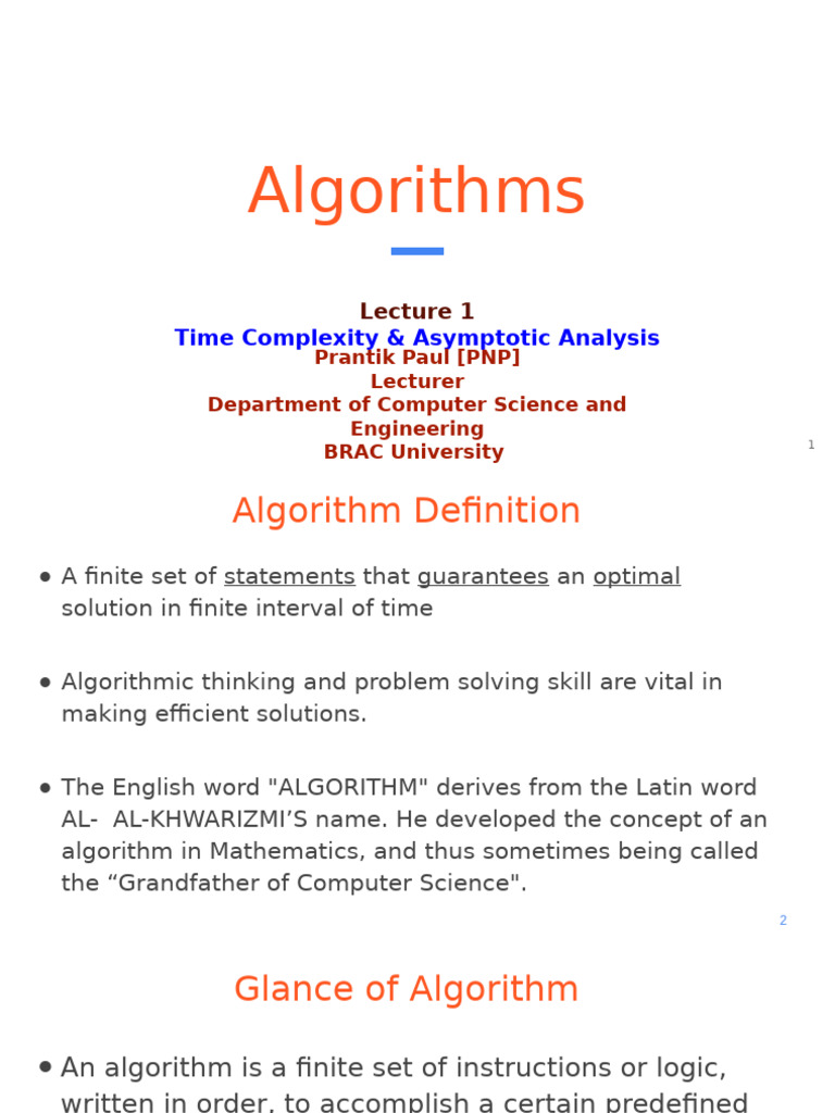 1 TimeComplexity | PDF | Algorithms | Time Complexity
