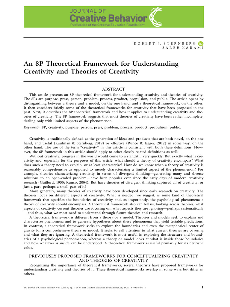 Creativity: The 8P Framework | PDF | Creativity | Theory