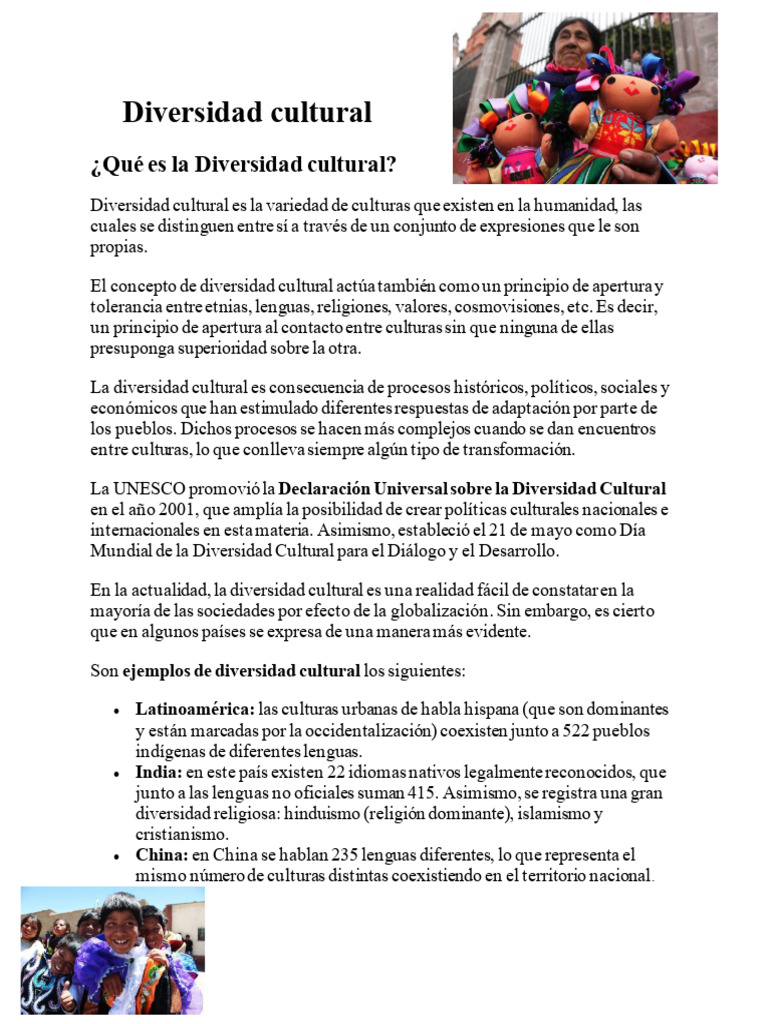 Diversidad Cultural: Conceptos y Ejemplos | PDF | México | Etnicidad