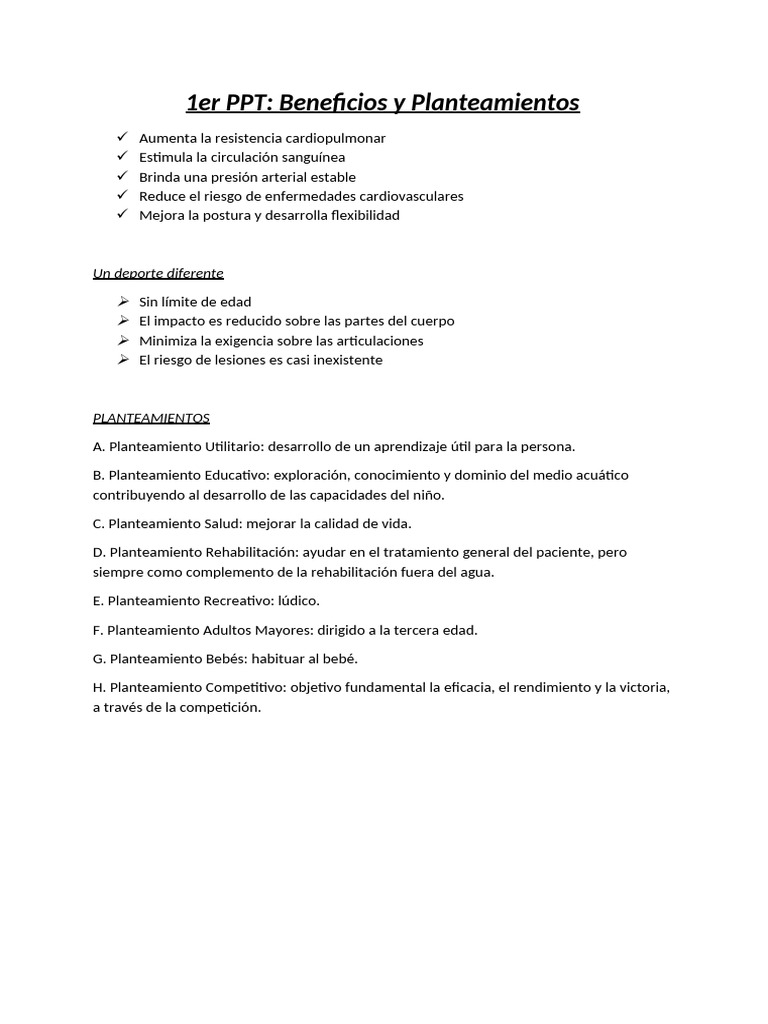 Resumen Natación 1 - Primer Parcial | PDF | Arrastrar (Física) | Nadando