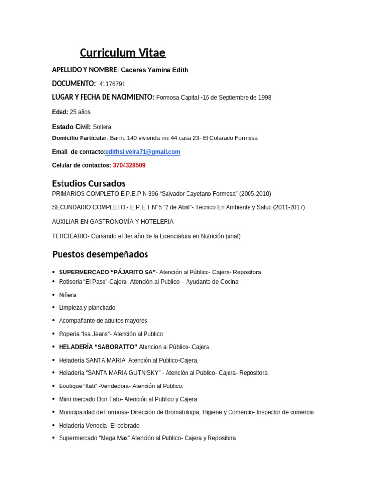 CV Yamina | PDF