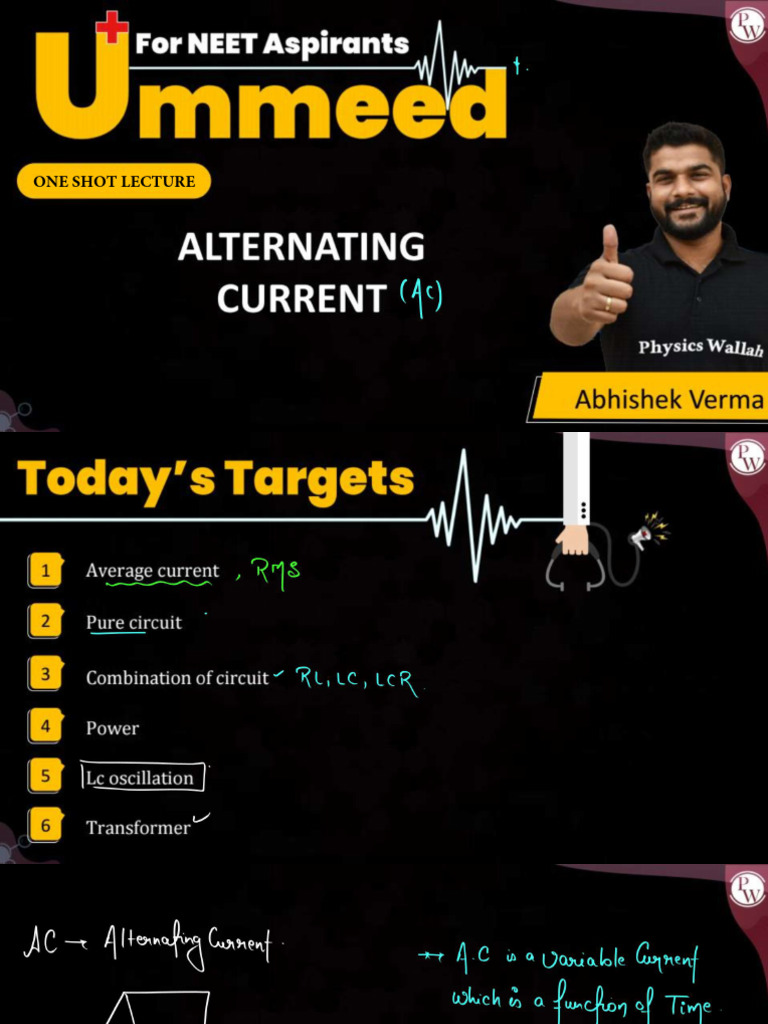 Alternating Current - Class Notes - Ummeed 2023 | PDF