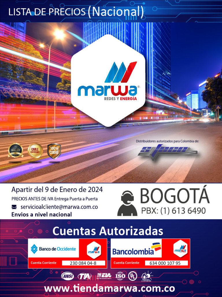 Lista de Precios Nacional Marwa +6012024+ | PDF | Equipo de ...