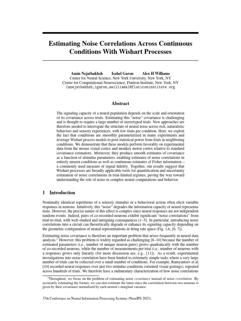 Estimating Noise Correlations Across Continuous Conditions With Wishart ...