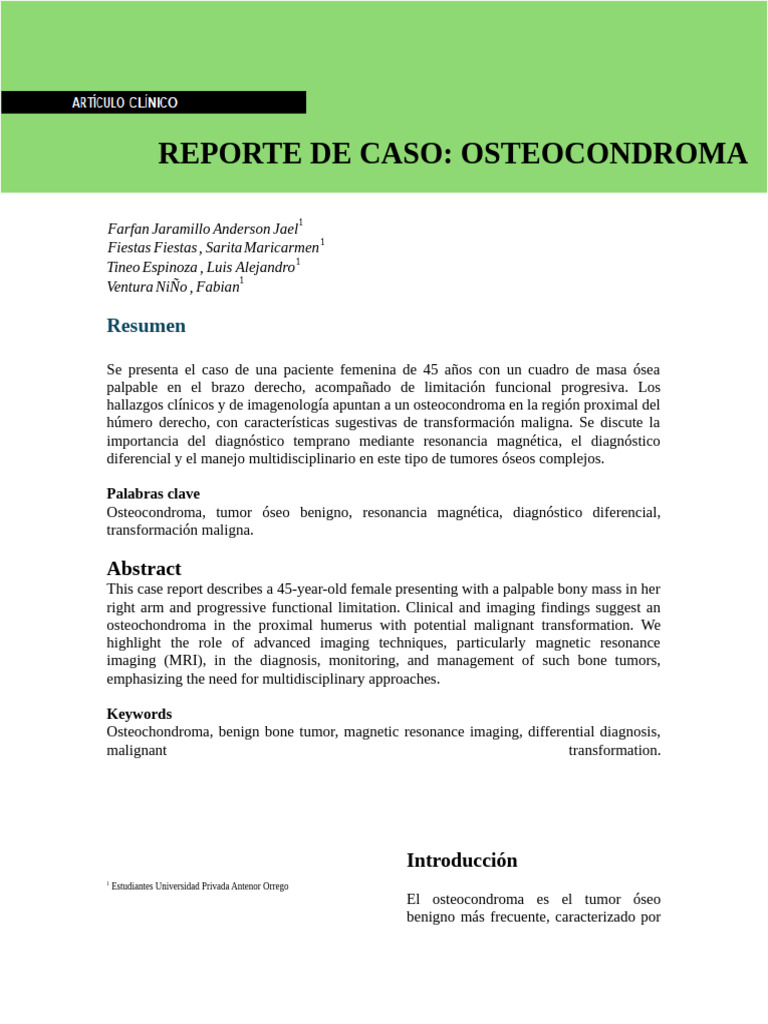 REPORTE DE CASO N (2) | PDF | Hombro | Hueso