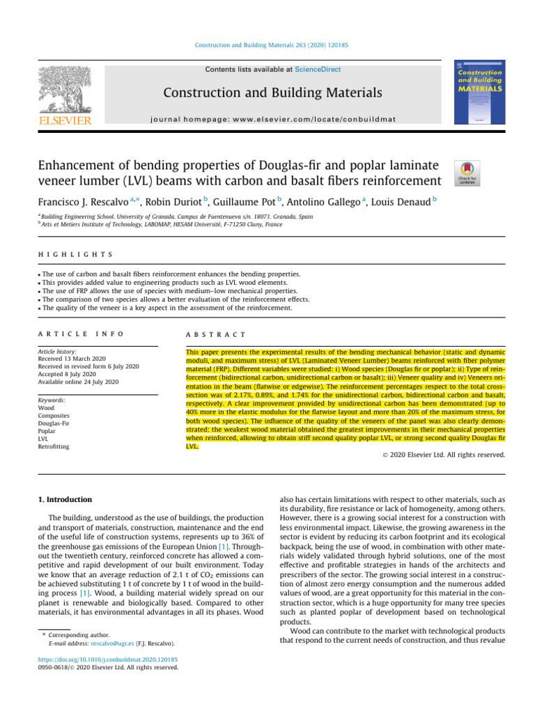 2020 Rescalvo Et Al.-Enhancement of Bending Properties of Douglas-Fir ...