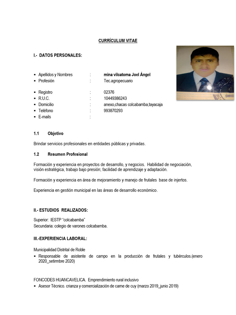 curriculum joel | PDF