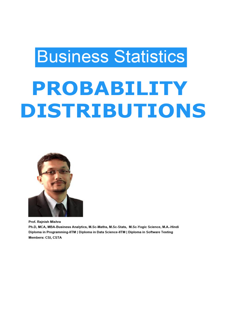 Probability Distribution RM | PDF | Probability Distribution | Mode (Statistics)