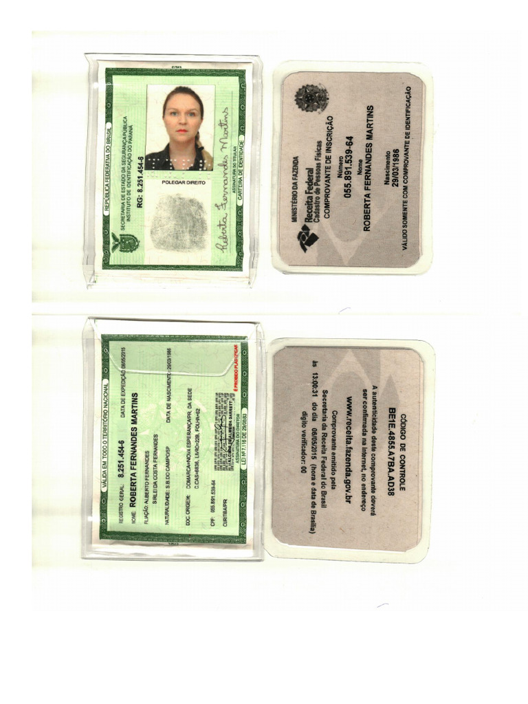 Roberta Fernandes Martins RG e CPF | PDF