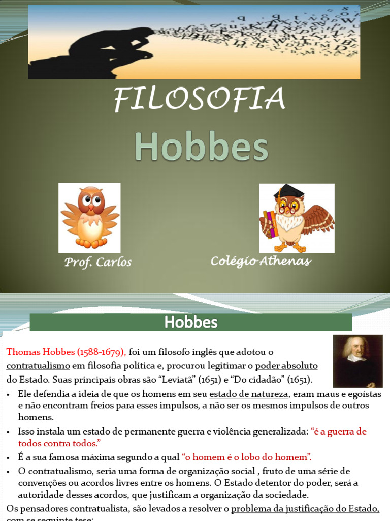 Filosofia de Hobbes e o Contratualismo | PDF