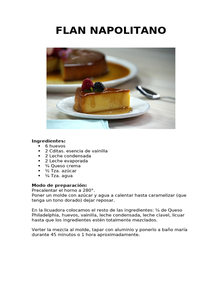 Flan Napolitano | PDF