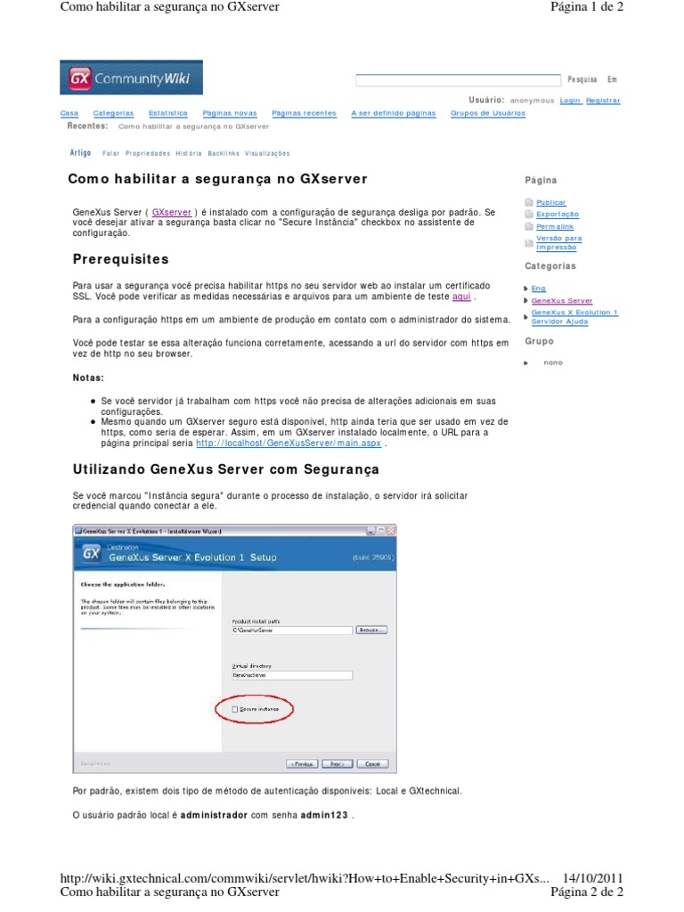Como Habilitar A Segurança Do Genexus Server | PDF | Autenticação ...