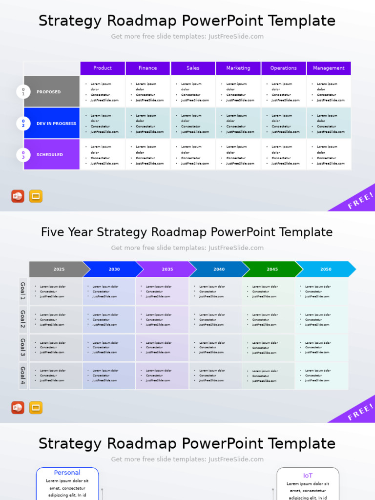 Free Strategy Roadmap PowerPoint Template | PDF | Office Suites | Software