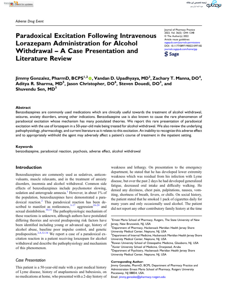 Paradoxical Excitation from Lorazepam | PDF | Benzodiazepine | Drug ...