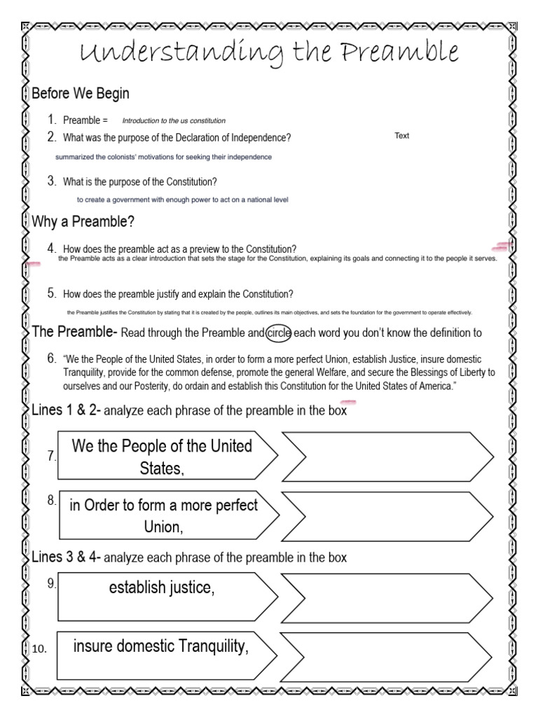 C.1.6 Student UnderstandingthePreamble | PDF | Political Science ...