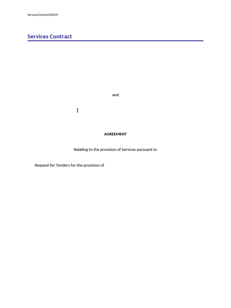 F01 Appendix 8 - Draft Services Contract | PDF | Indemnity | Mediation