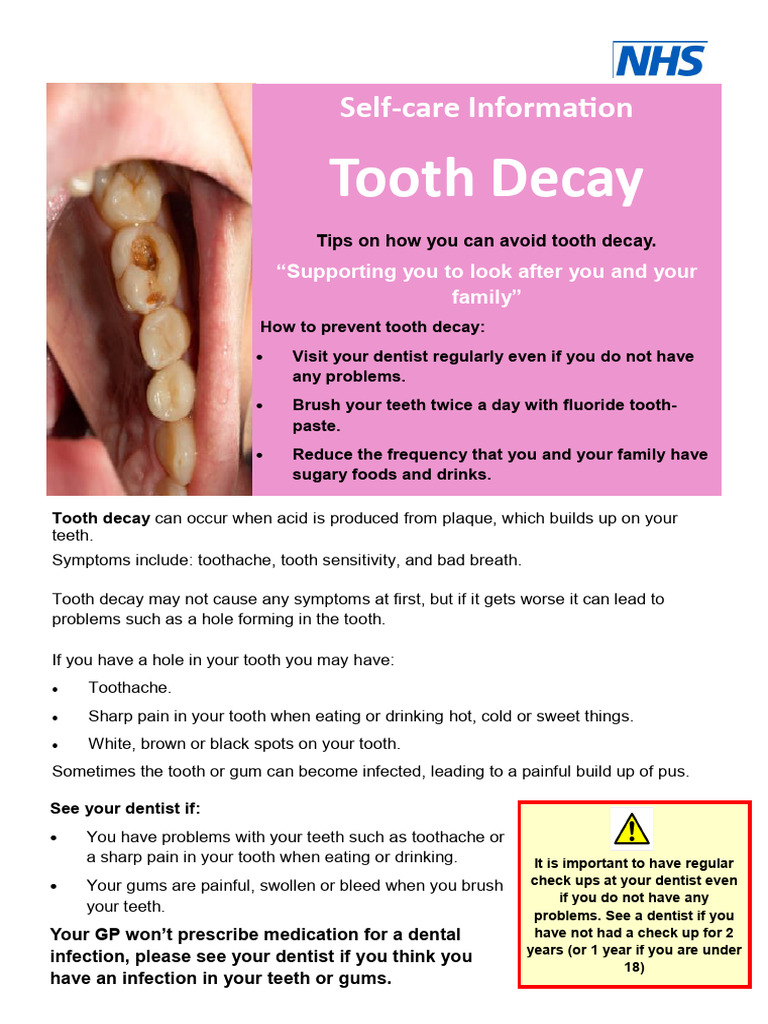 Avoiding Tooth Decay Self-Care Apc | PDF | Dentistry | Medical Specialties