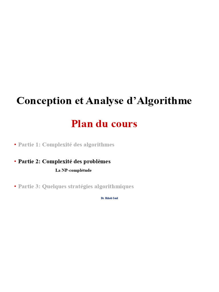 Chapitre 3 Complexité Problémes Partie 1 | PDF | Information Technology | Electronic Paper ...