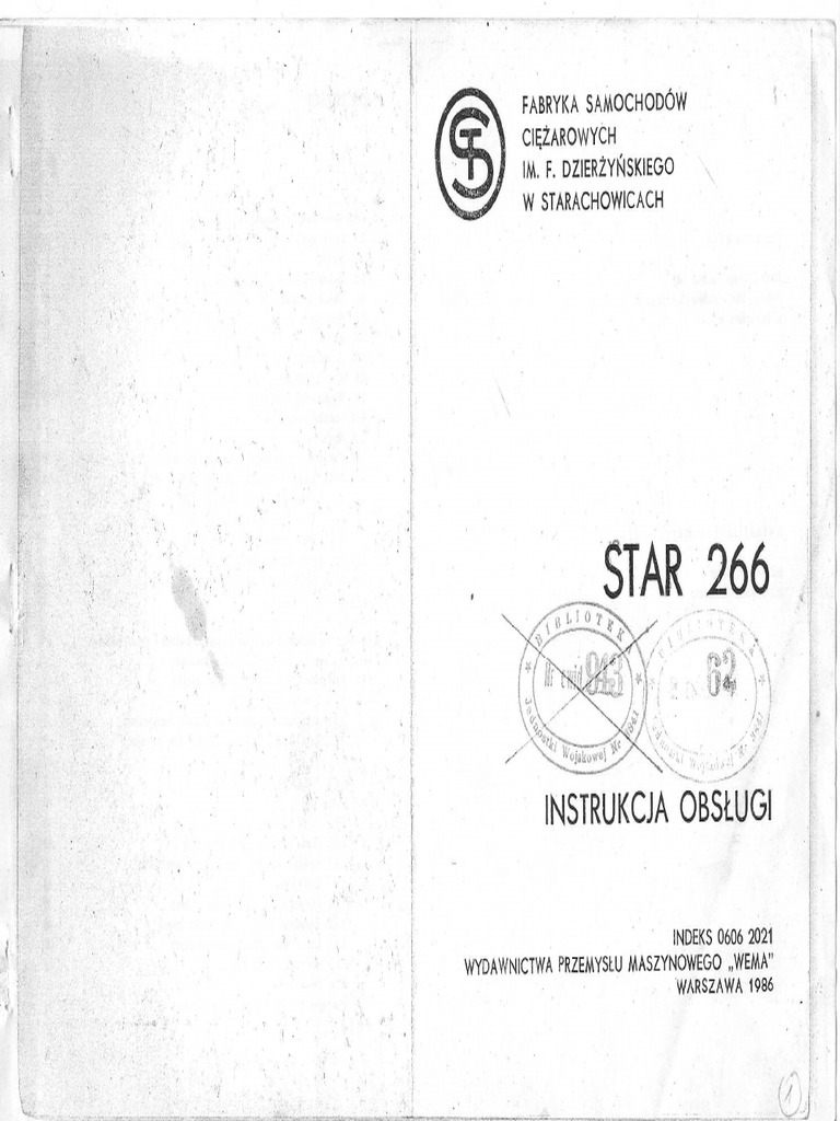 Star 266 Instrukcja Obsługi | PDF