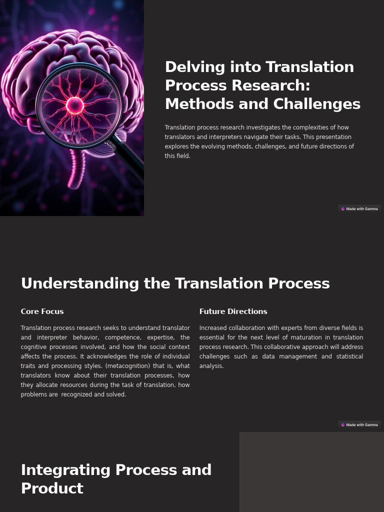 Delving Into Translation Process Research Methods and Challenges | PDF | Translations | Attention
