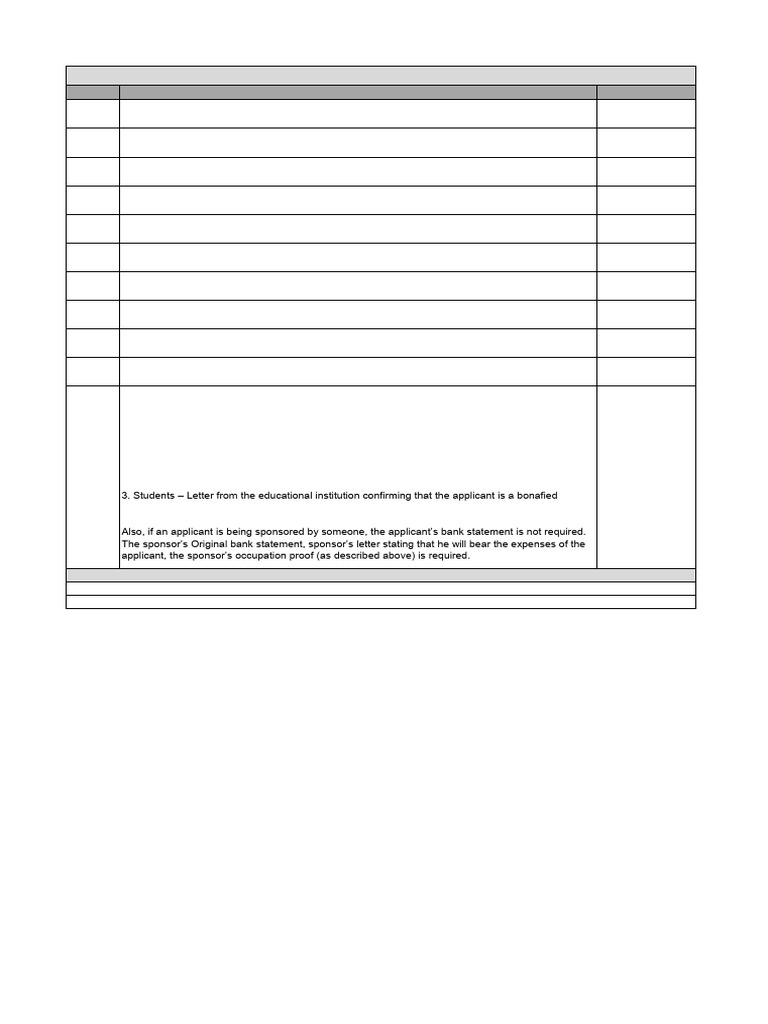 Work Visa Checklist | PDF