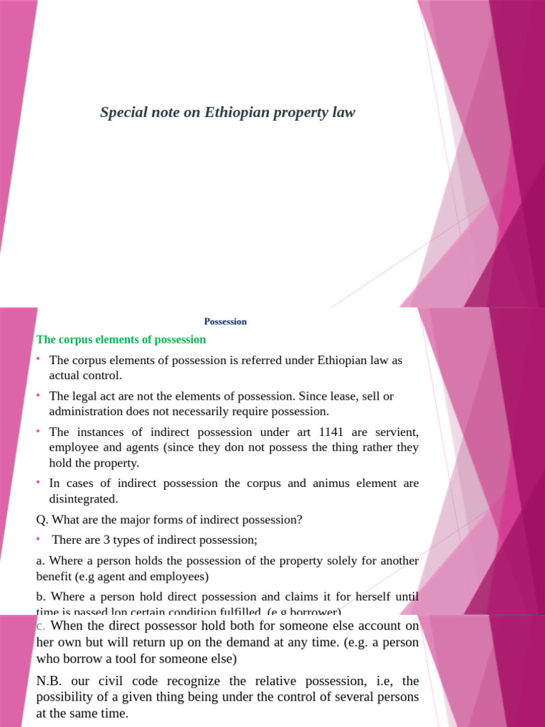 Special Note On Property Law | PDF | Property | Possession (Law)