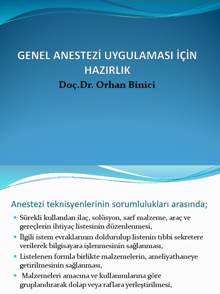 Nel Anestezi Uygulaması Için Hazırlık | PDF