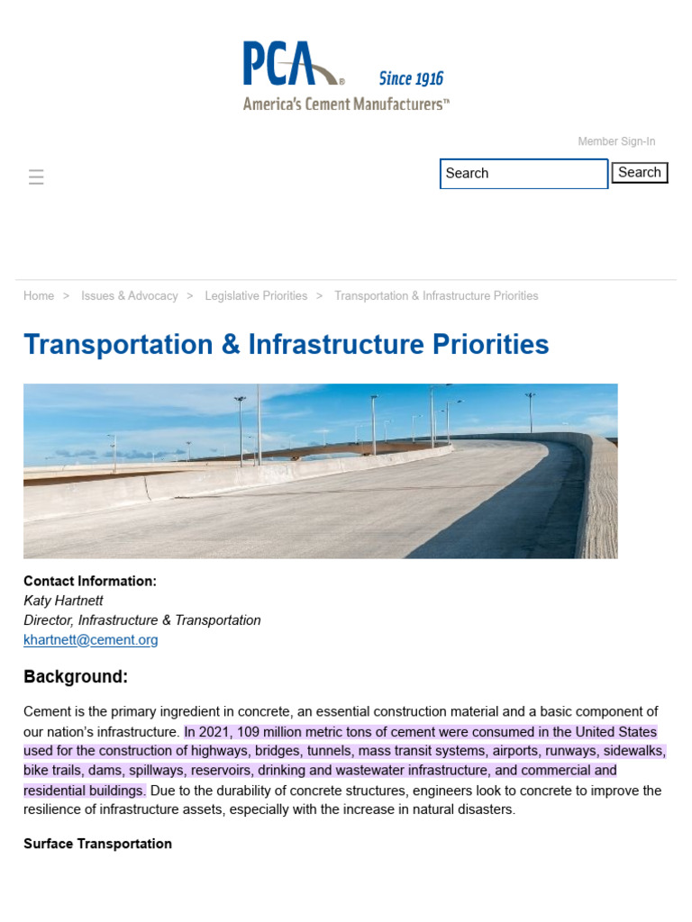 Transportation & Infrastructure Priorities | PDF | Infrastructure ...