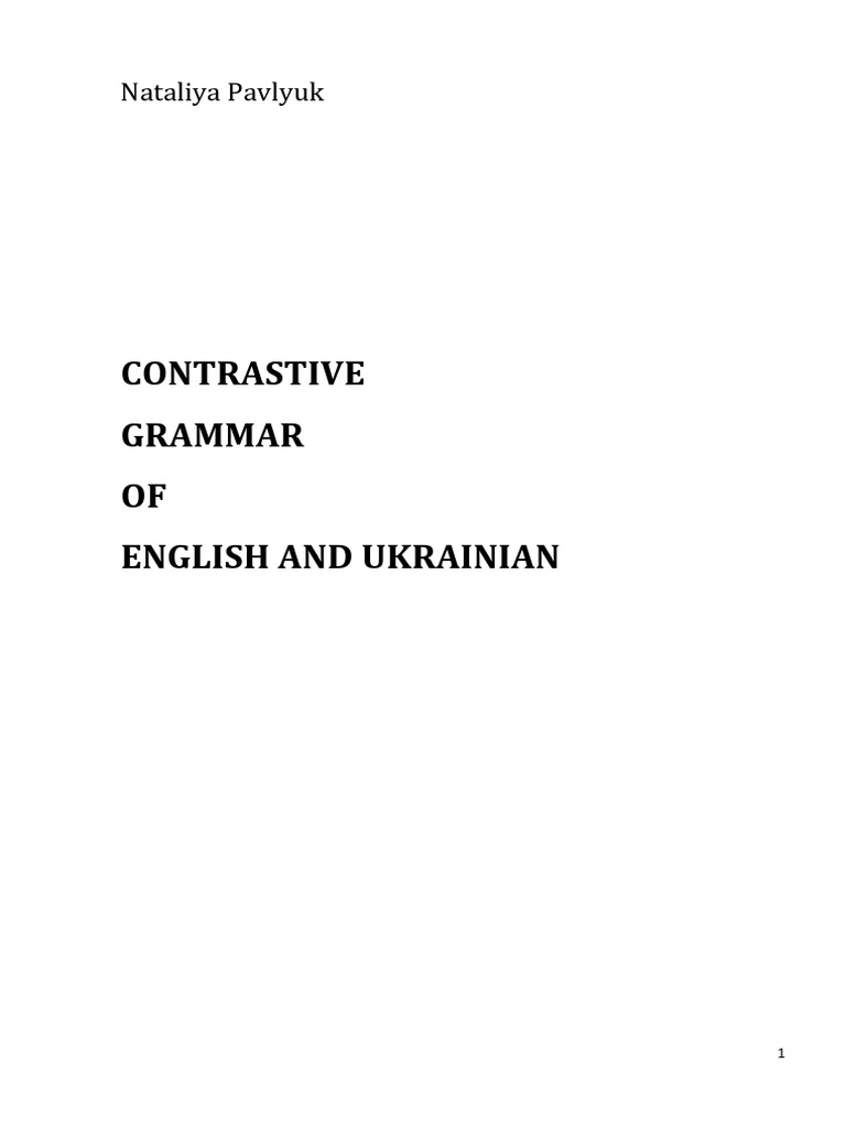 Nataliya Pavlyuk. Contrastive Grammar | PDF | Part Of Speech ...